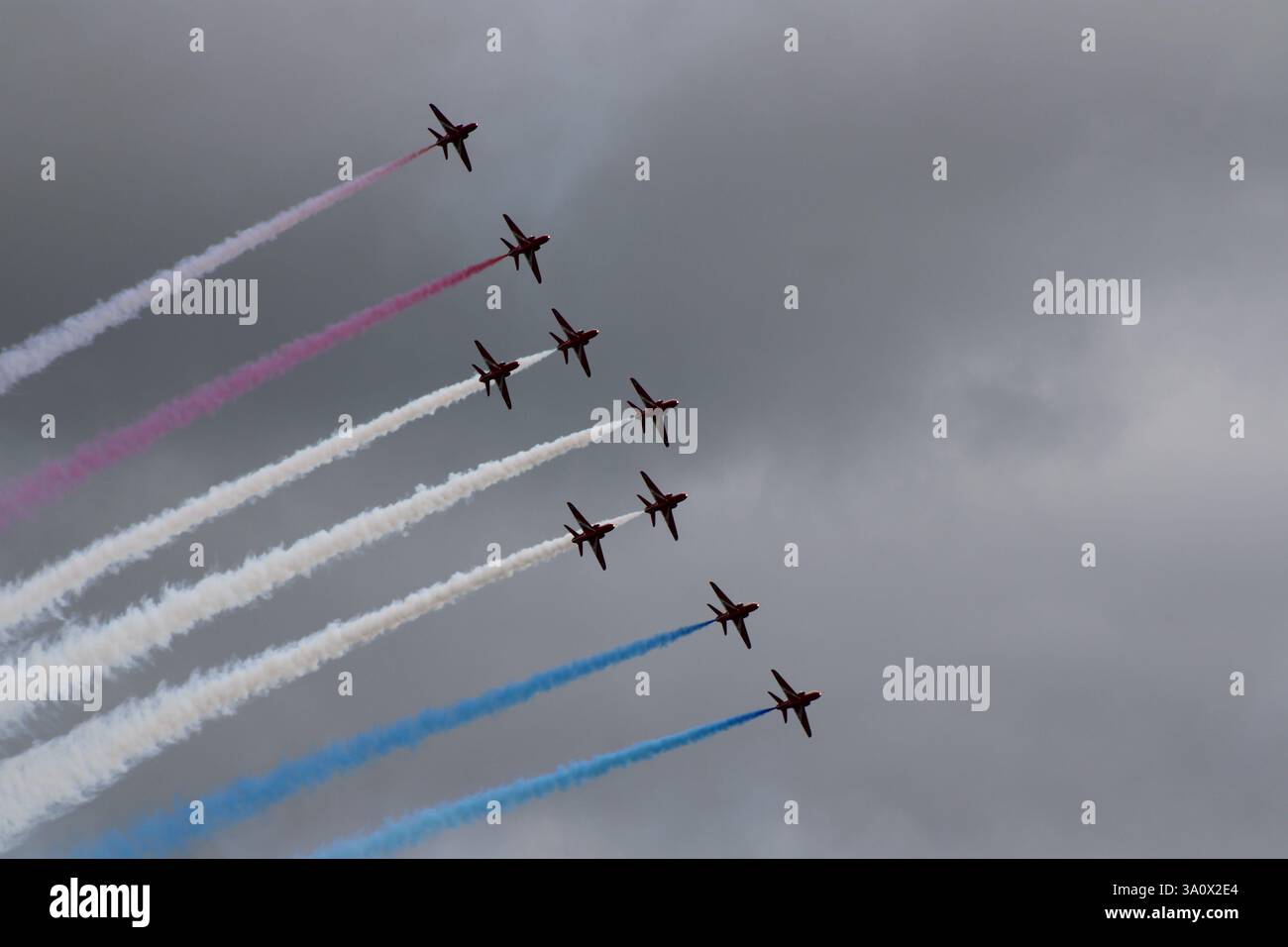 Red Arrows at RAF Cosford Flying In Formation. Taken on a Canon EOS ...