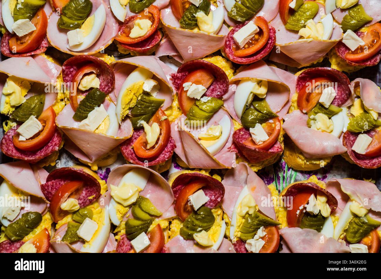 Czech chlebicek - czech culinary finger food or snack used on ...