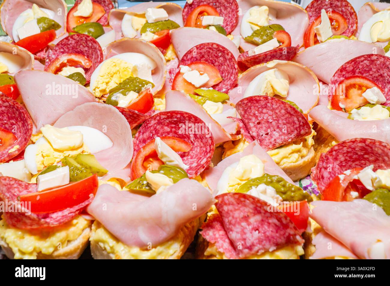 Czech chlebicek - czech culinary finger food or snack used on ...