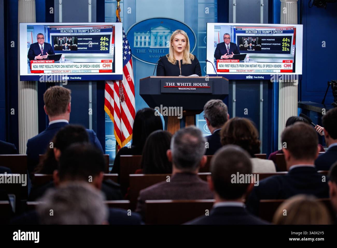 White House Press Secretary Karoline Leavitt speaks during a briefing ...