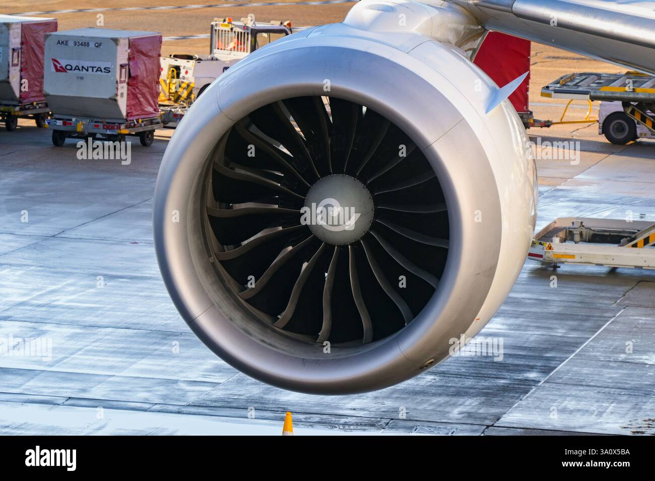 London, England, UK - 3 January 2025: Close up view of the GE Aviation ...