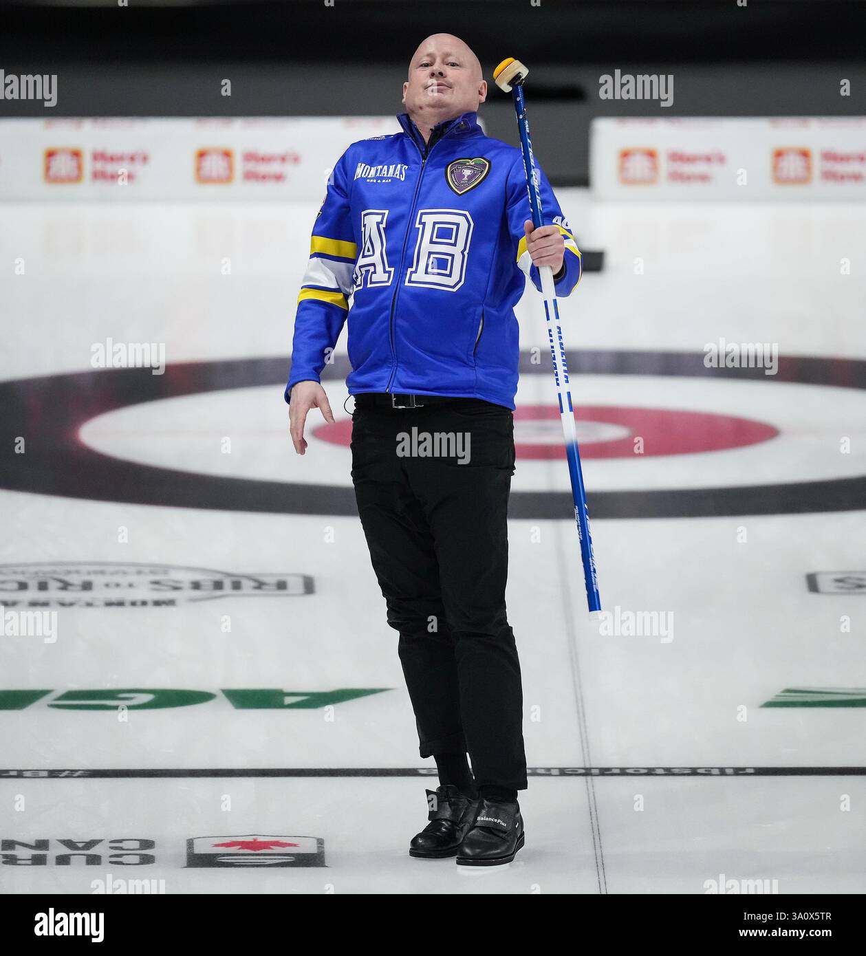 Kelowna, Canada. 05th Mar, 2025. Alberta-Koe skip Kevin Koe reacts ...