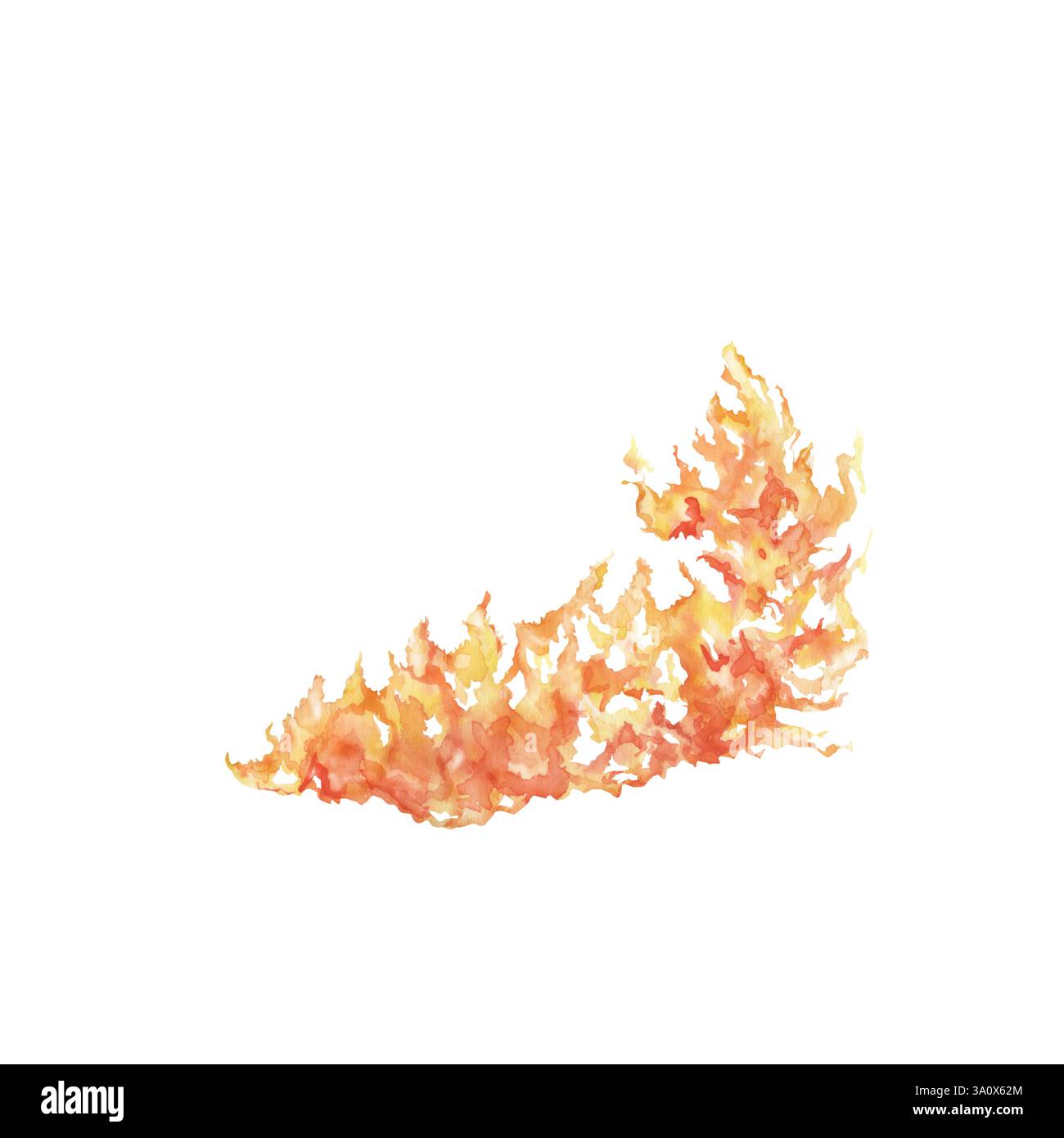 Watercolor hand drawn fire flames Stock Photo - Alamy