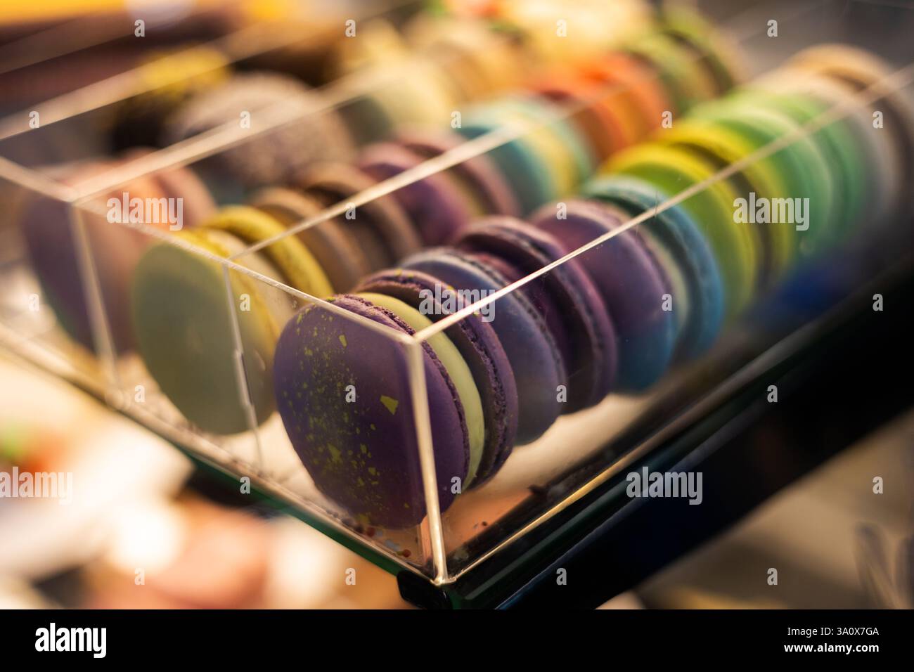 Various cakes on display in a store Stock Photo - Alamy