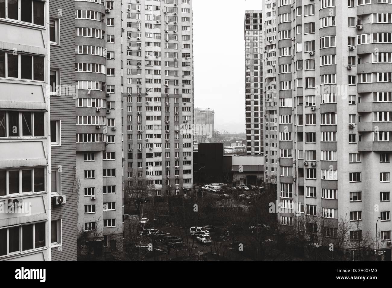 Modern residential buildings in the city on a cloudy day Stock Photo ...
