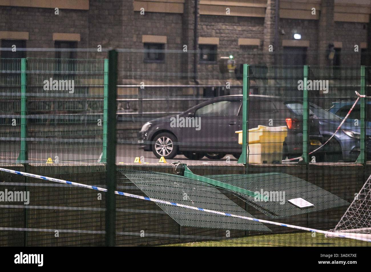 Shap Road, Kendal, Cumbria 4th March 2025: The fence knocked down after ...