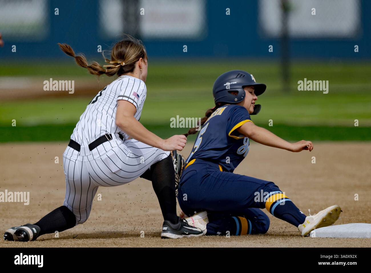 Southern University infielder Alissa Castaneda (5) gets caught ...