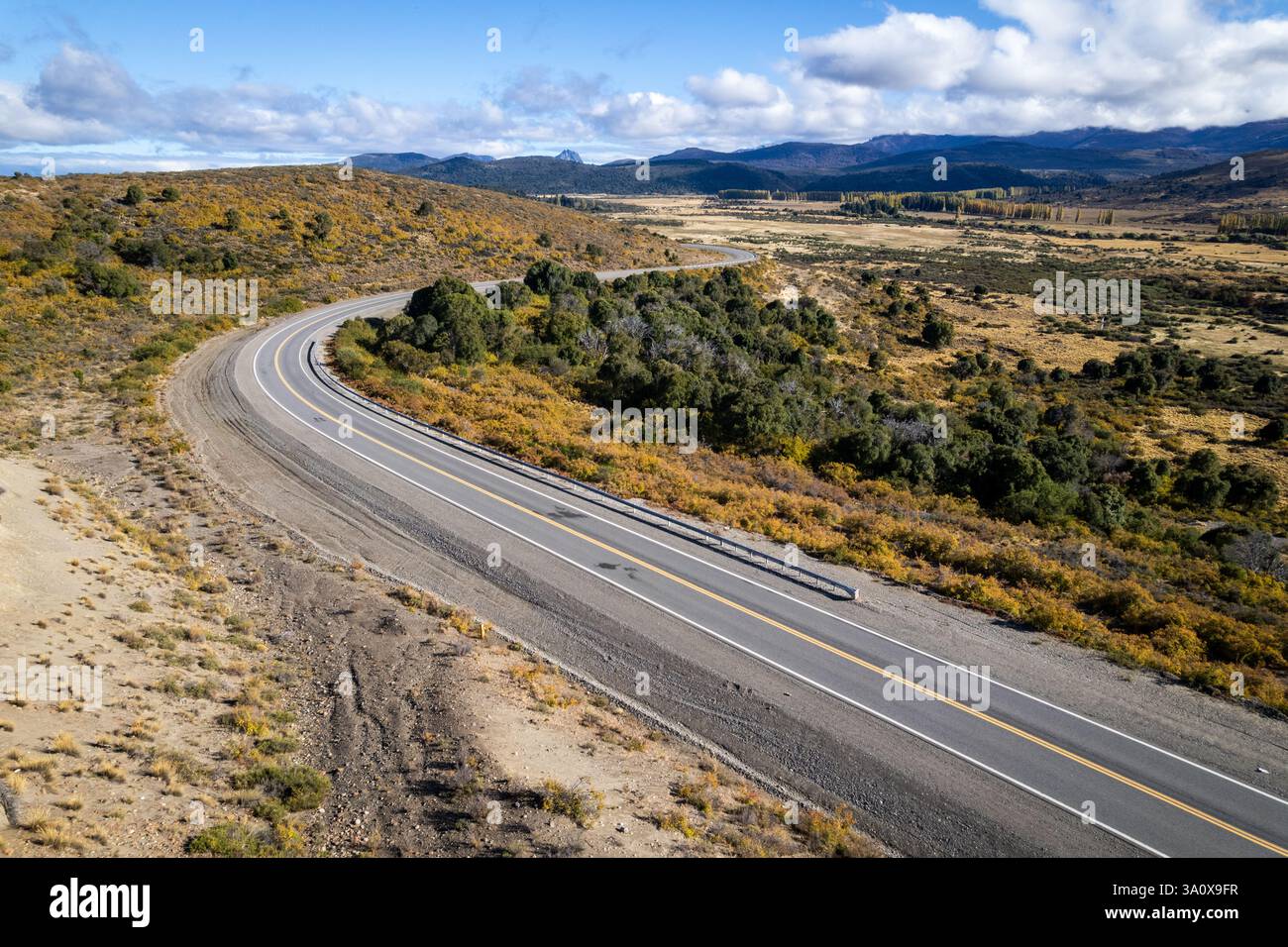 Beautiful route 40 in Argentina escorting the Andes mountains in autmn ...