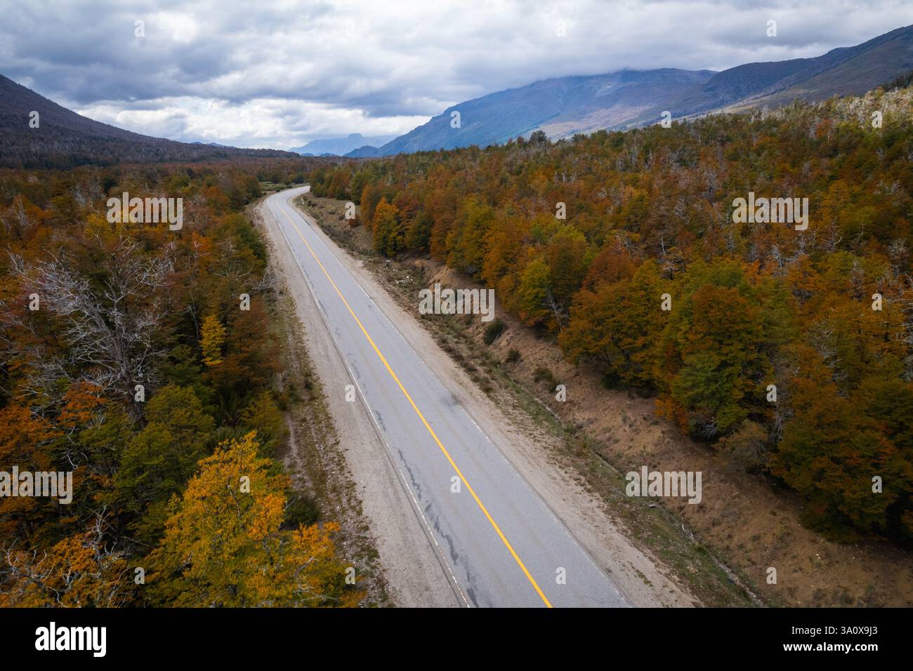 Beautiful route 40 in Argentina escorting the Andes mountains in autmn ...