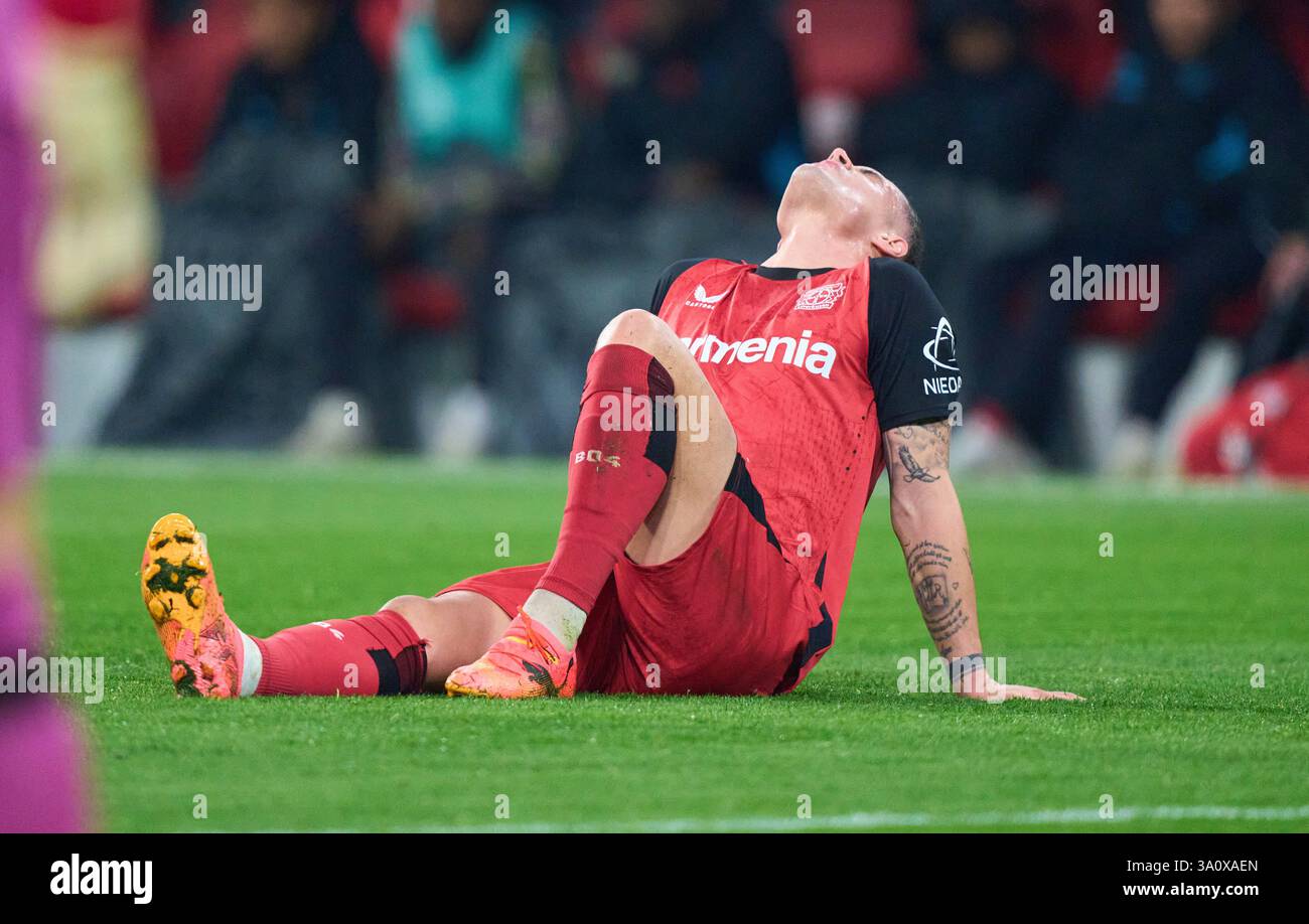 Munich, Germany. 05th Mar, 2025. Granit Xhaka, Lev 34 sadin the round of 16 first leg match FC ...