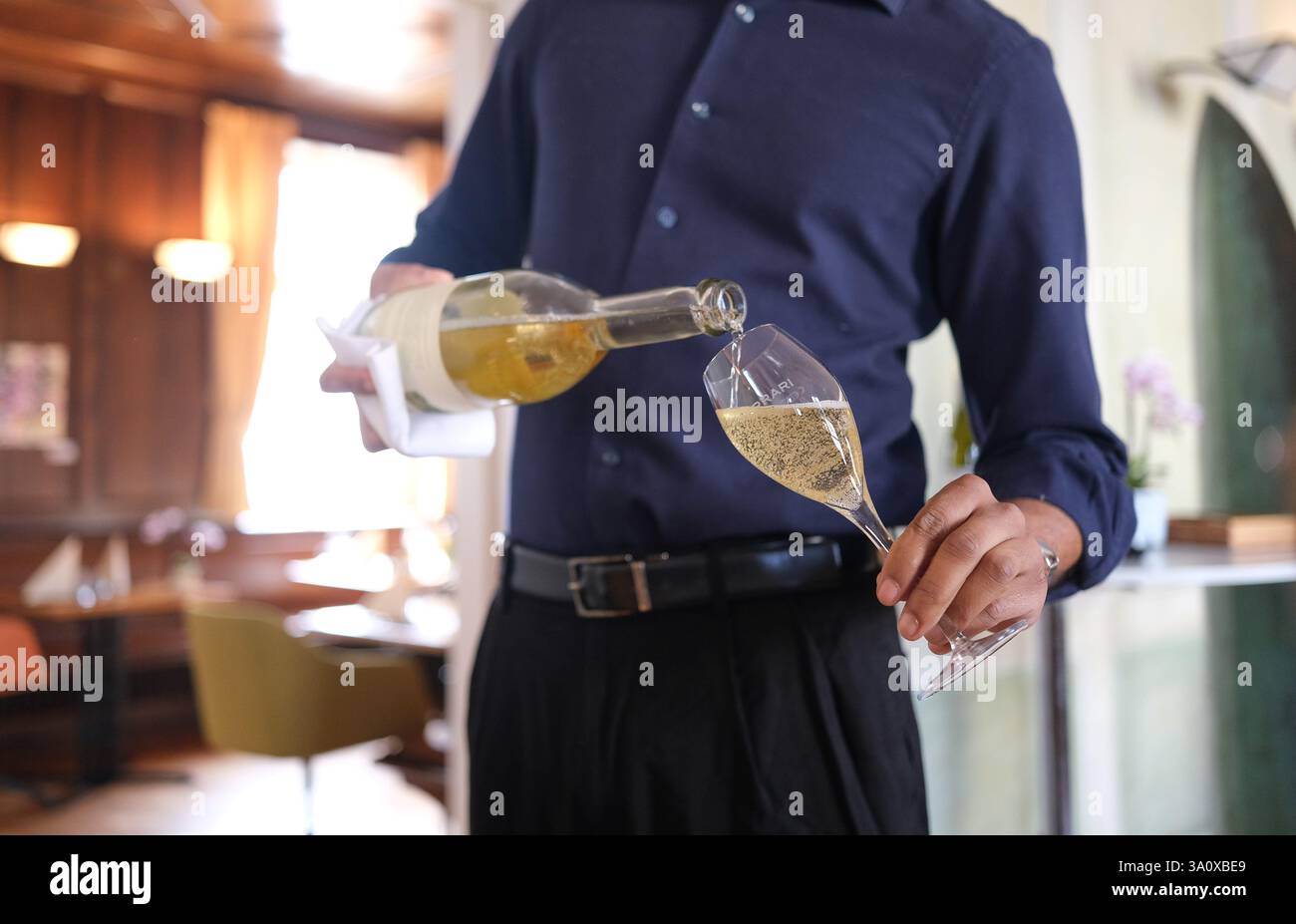 27 February 2025, Baden-Württemberg, Stuttgart: In a restaurant, a ...