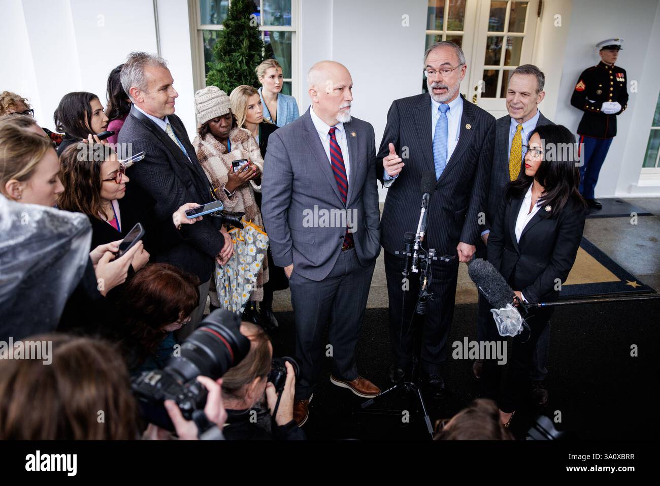 Rep. Andy Harris (R-MD) speaks to reporters alongside fellow House ...