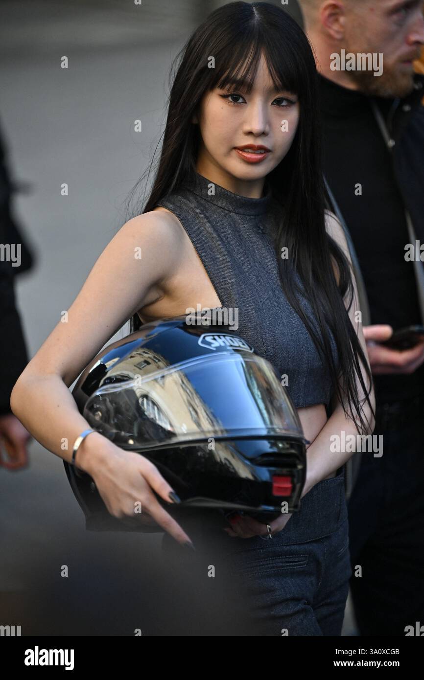 Natty arriving at Courreges show during Paris Fashion Week in Paris ...