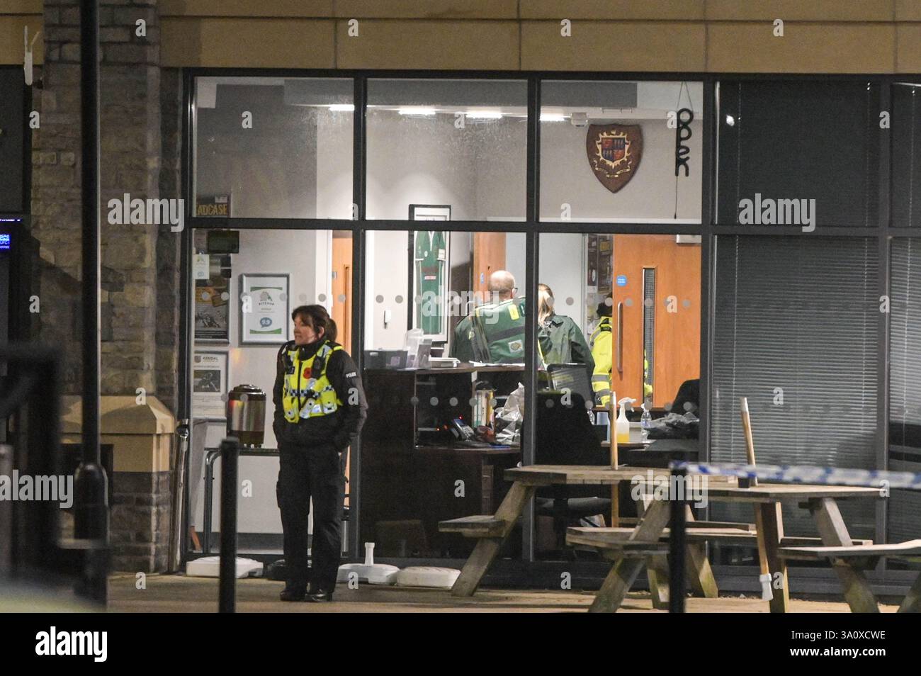 Shap Road, Kendal, Cumbria 5th March 2025: An ambulance arrives to ...