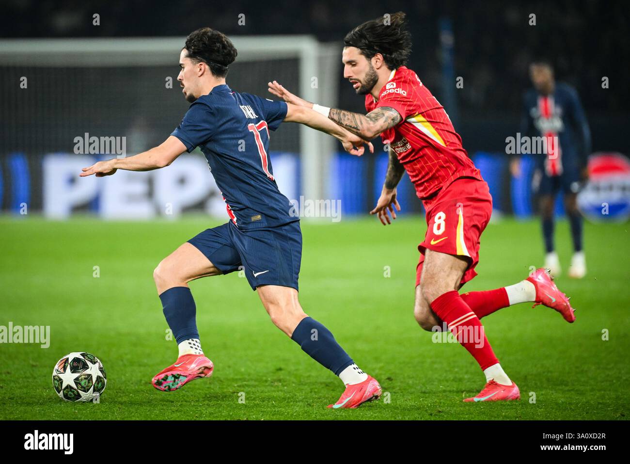 Vitor MACHADO FERREIRA (Vitinha) of PSG and Dominik SZOBOSZLAI of FC ...