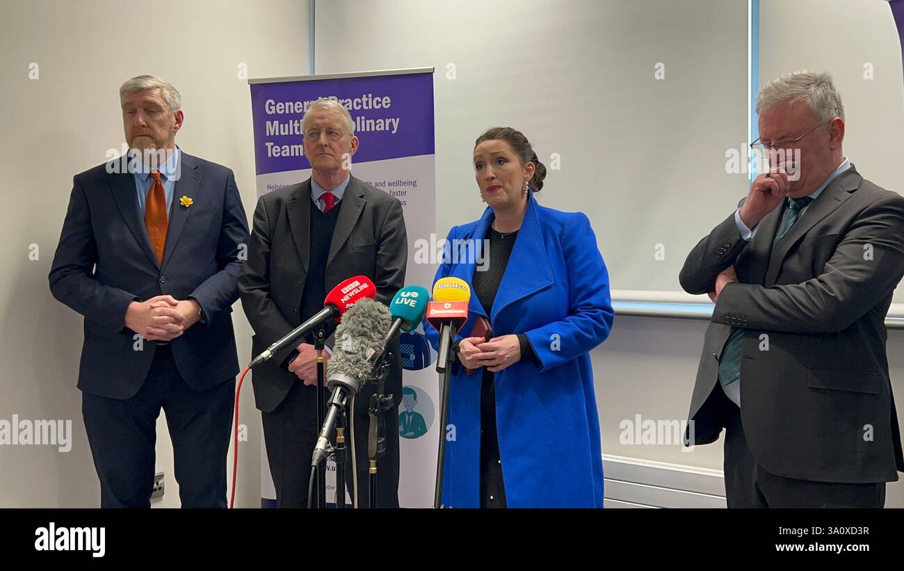 (left to right) Stormont Finance Minister John O'Dowd, Northern Ireland ...