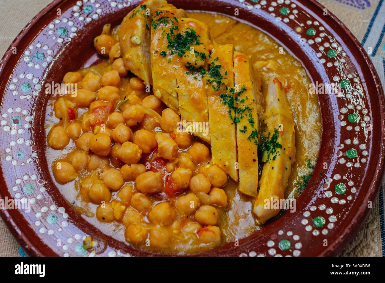 Contemporary rendition of traditional "Garbanzo en Amarillo" indigenous ...