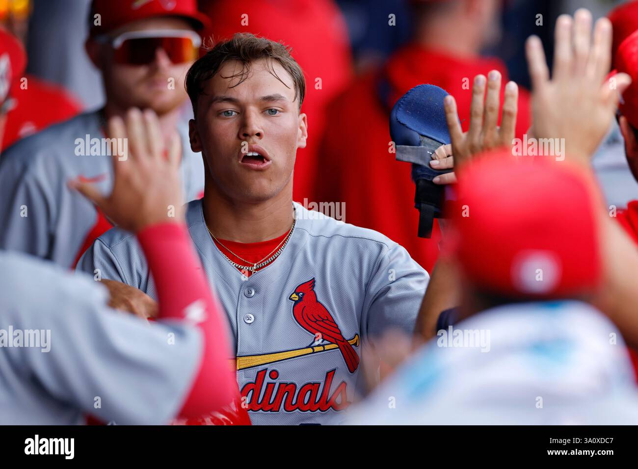 WEST PALM BEACH, FL - MARCH 05: St. Louis Cardinals shortstop JJ ...