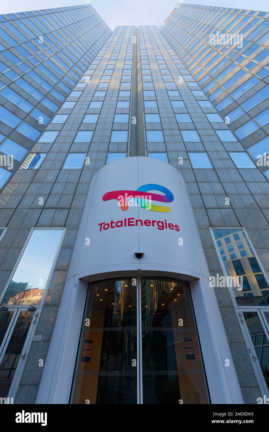 Courbevoie, France, February 23, 2025: Exterior view of the tower ...