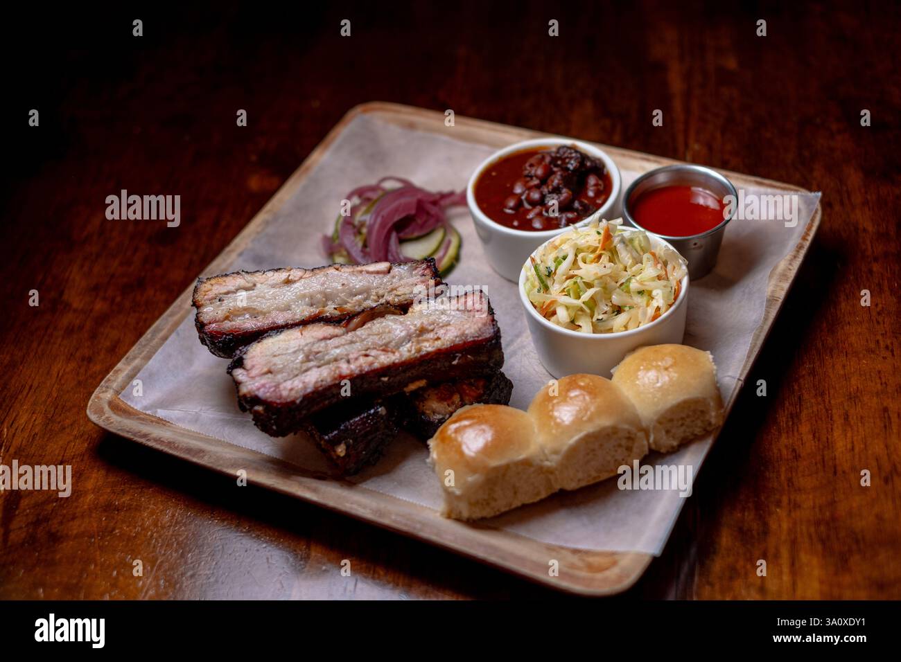 Smoked St Louis style BBQ Pork Ribs Stock Photo - Alamy