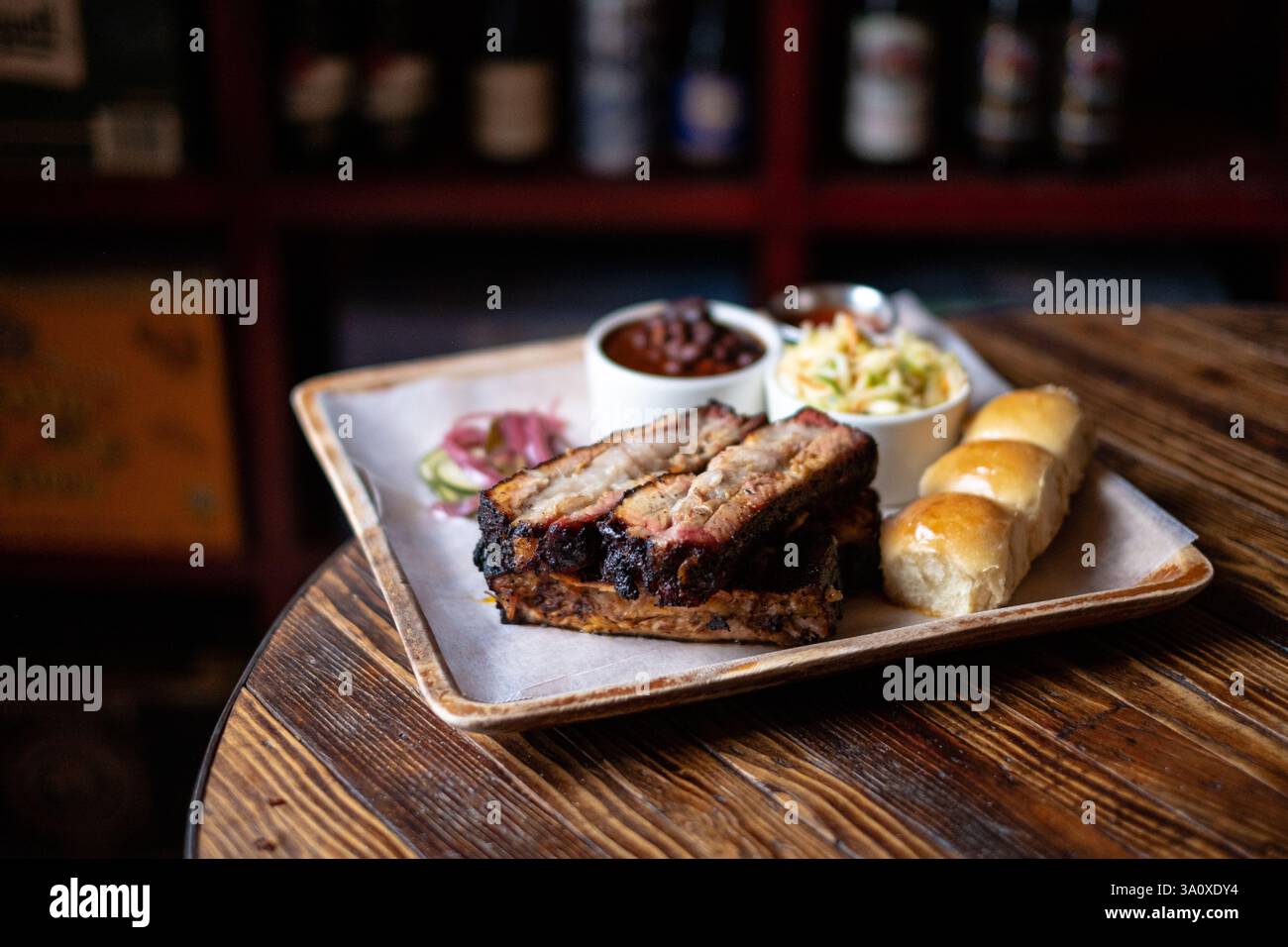 Smoked St Louis style BBQ Pork Ribs Stock Photo - Alamy