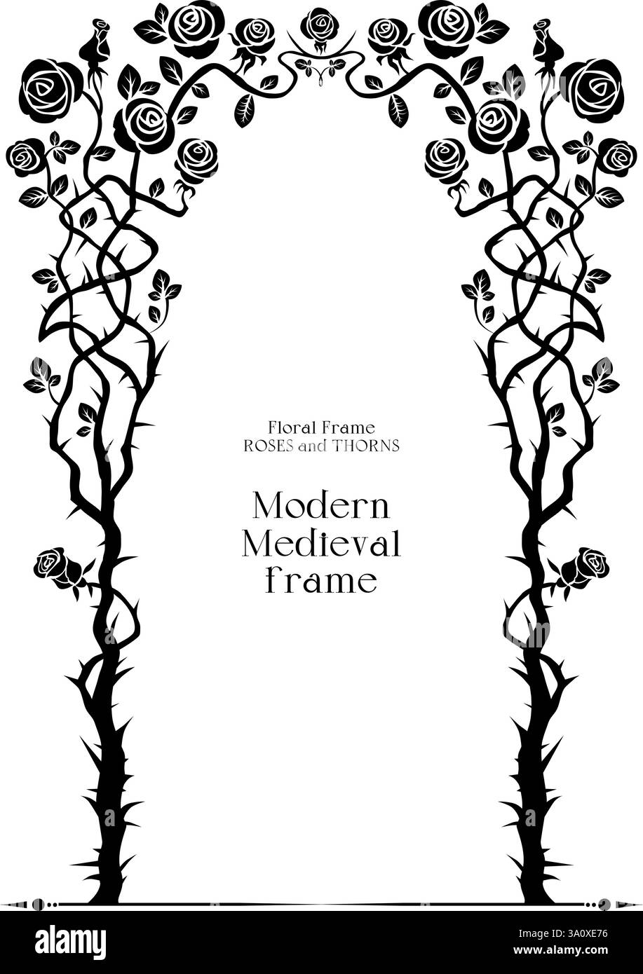 Gothic arch border art Stock Vector Images - Alamy