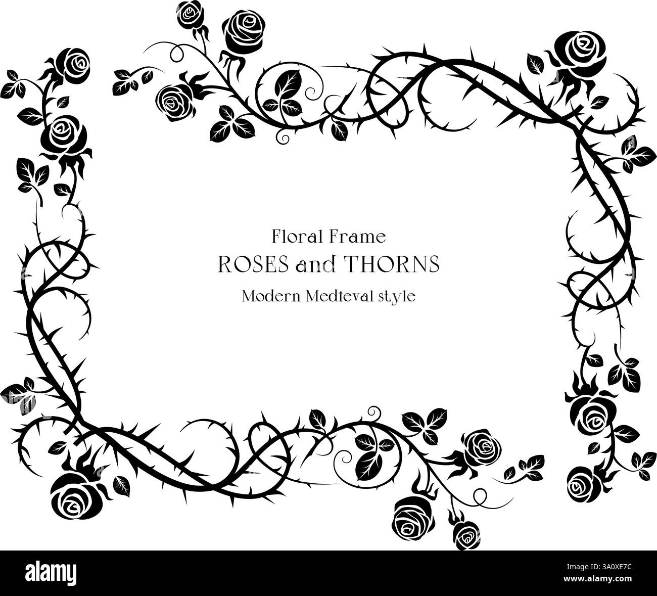 Roses and thorns frame Stock Vector Image & Art - Alamy