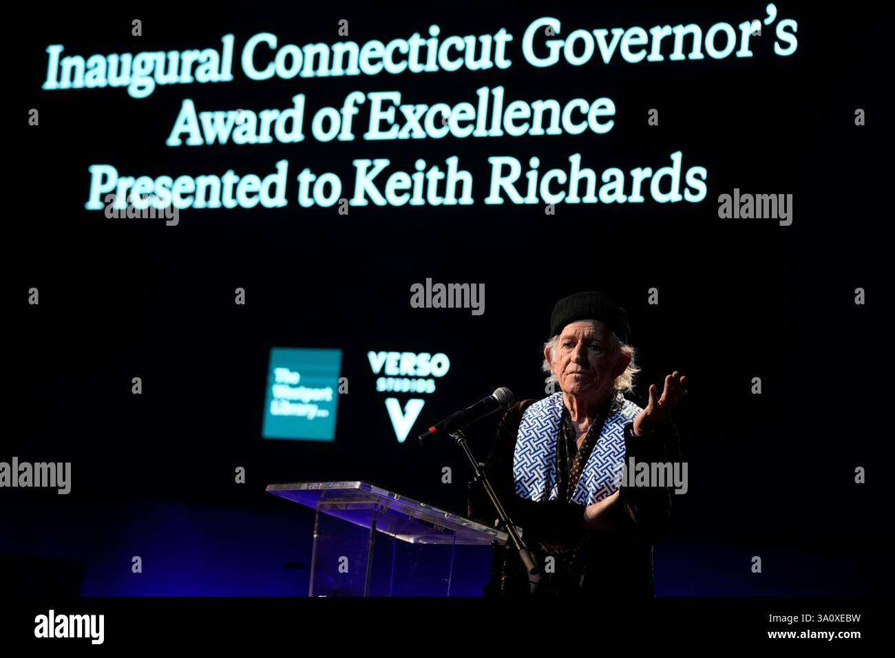 Keith Richards speaks after receiving the first Connecticut Governor's ...
