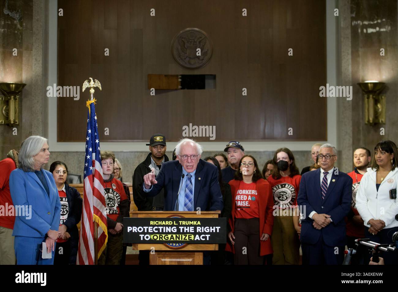 Sen. Bernie Sanders, I-Vt., speaks during a news conference on the ...