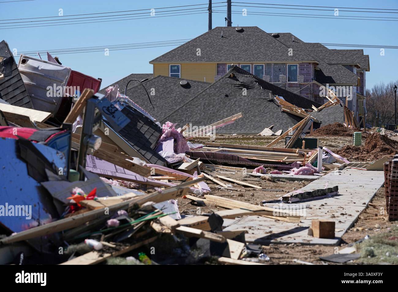Homes that were under construction sit destroyed after recent severe ...