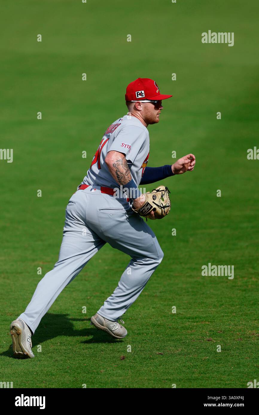 WEST PALM BEACH, FL - MARCH 05: St. Louis Cardinals outfielder Nathan ...