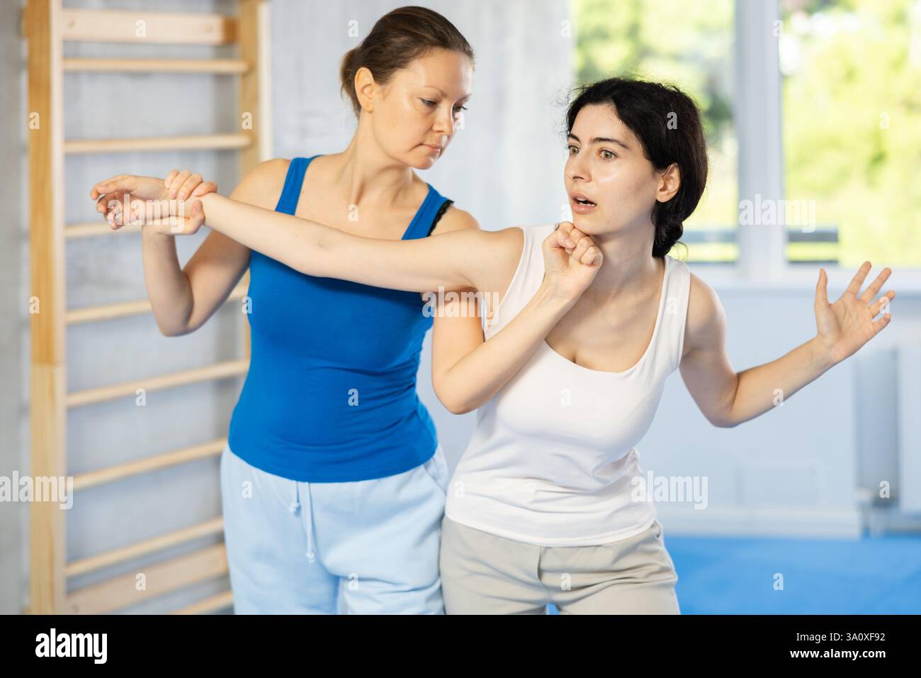women trained in executing powerful palm punch Stock Photo - Alamy