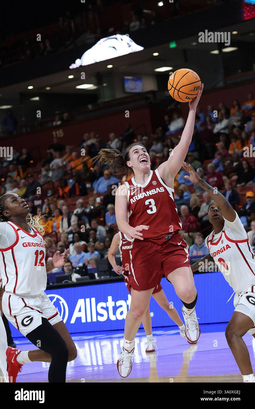 GREENVILLE, SC - MARCH 05: Arkansas Razorbacks guard Izzy Higginbottom ...