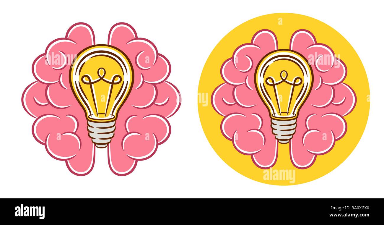 Light bulb and brain, creative idea, think, education information ...