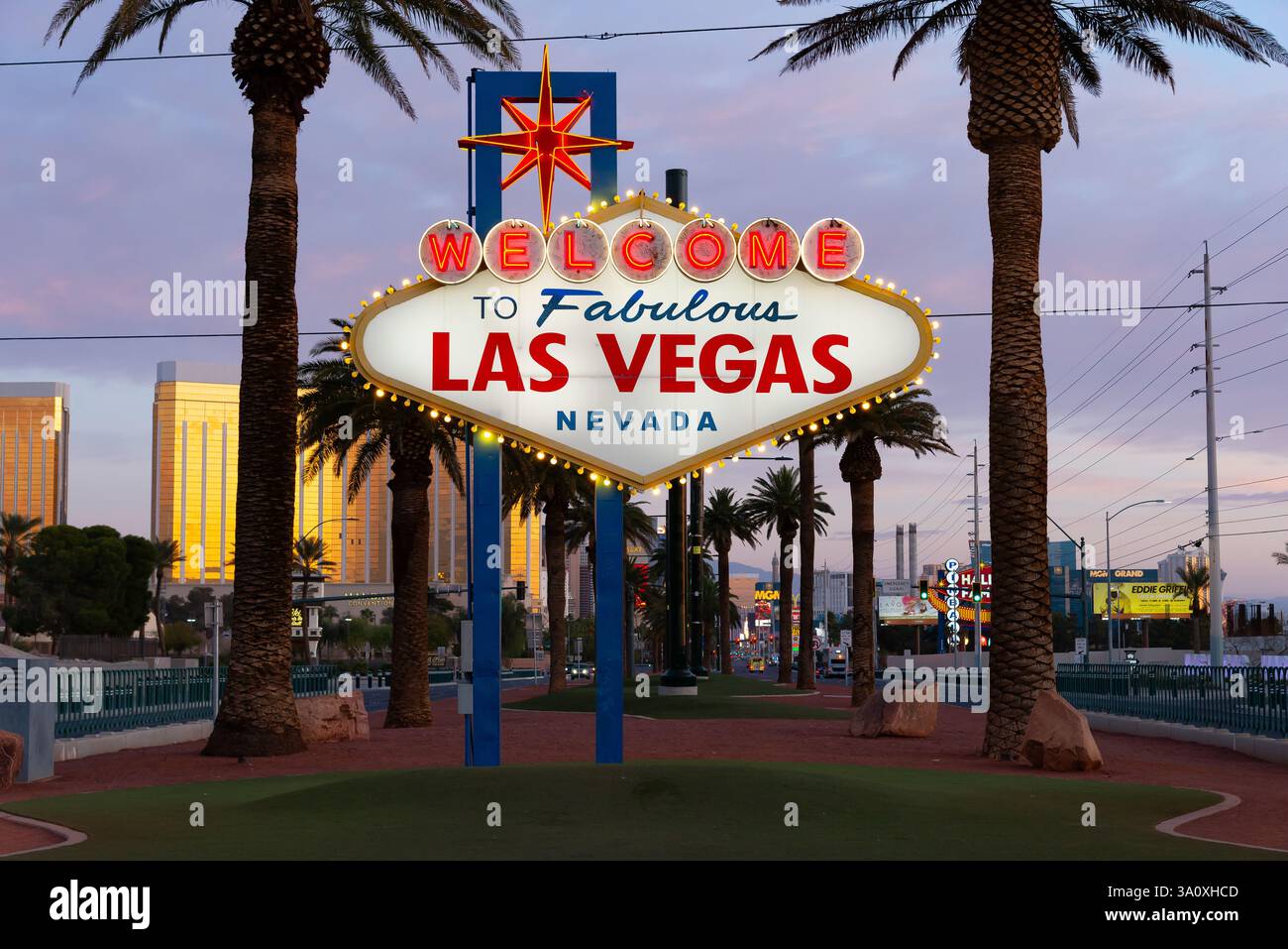Las Vegas, Nevada - United States - March 2nd, 2025: Lighted Welcome to ...
