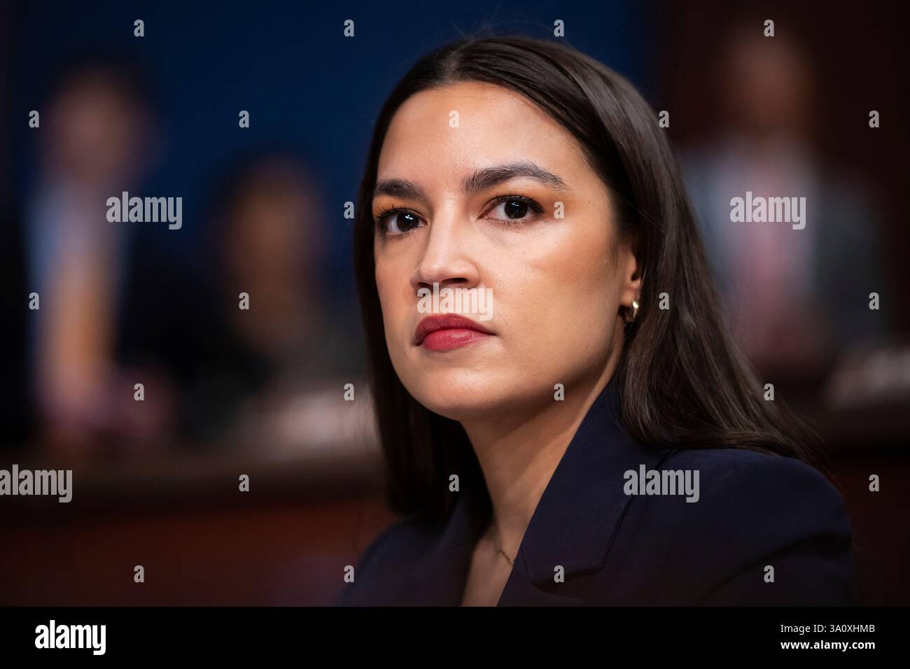 Rep. Alexandria Ocasio-Cortez (D-N.Y.) looks on during a House ...