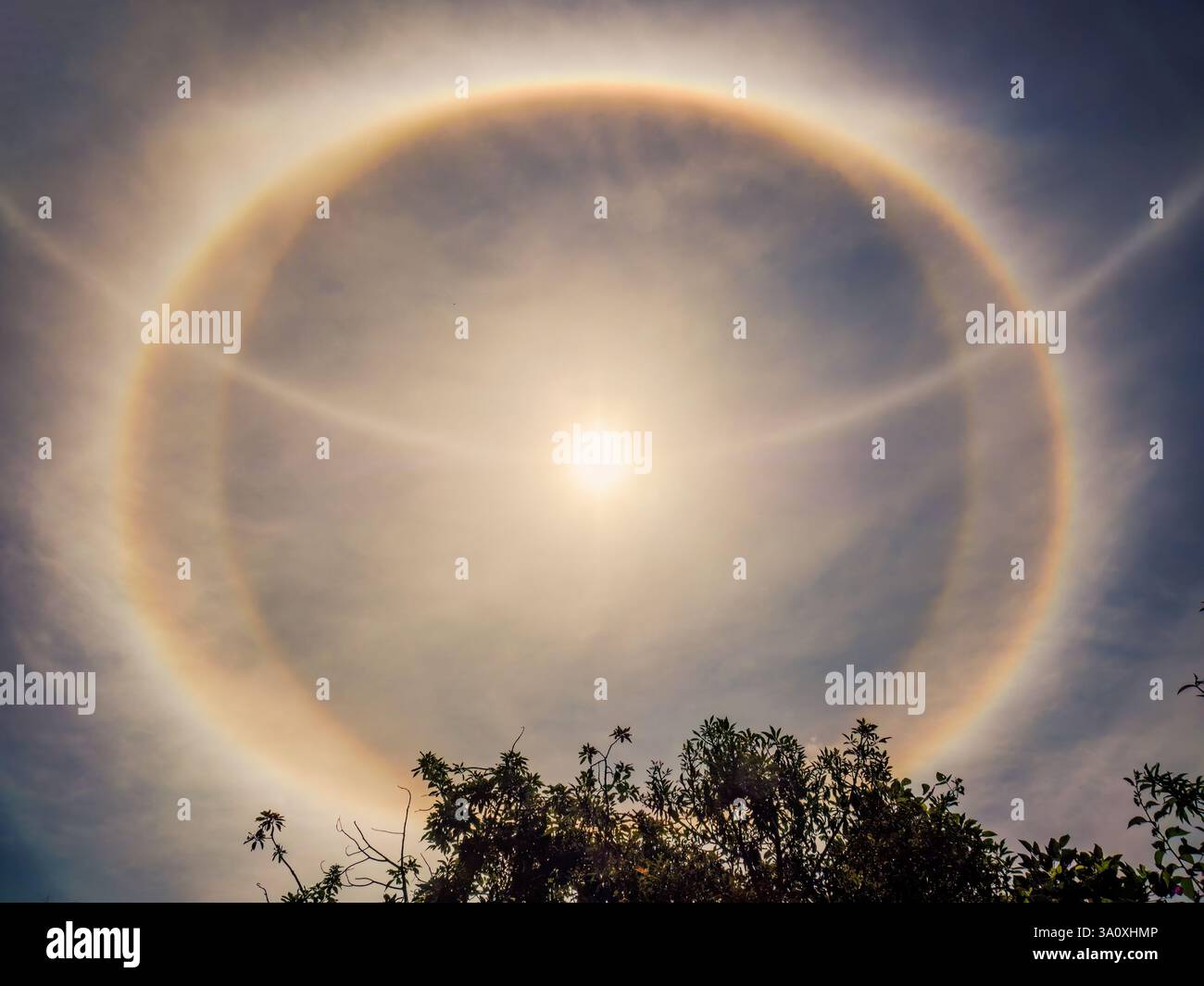 View of an awesome double circle solar halo happening over the eastern ...