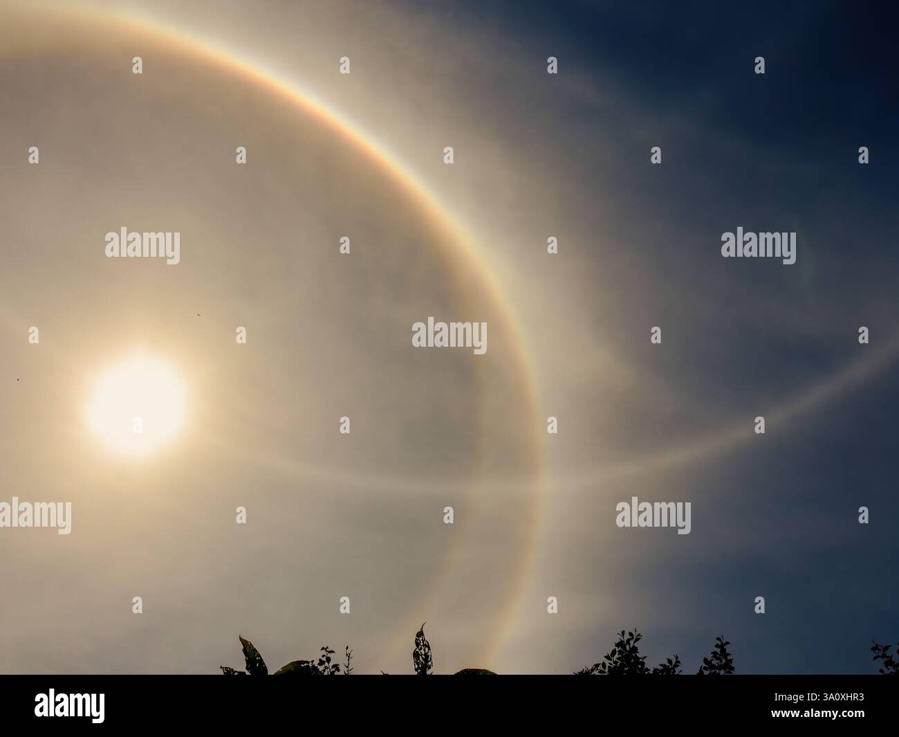 View of an awesome double circle solar halo happening over the eastern ...