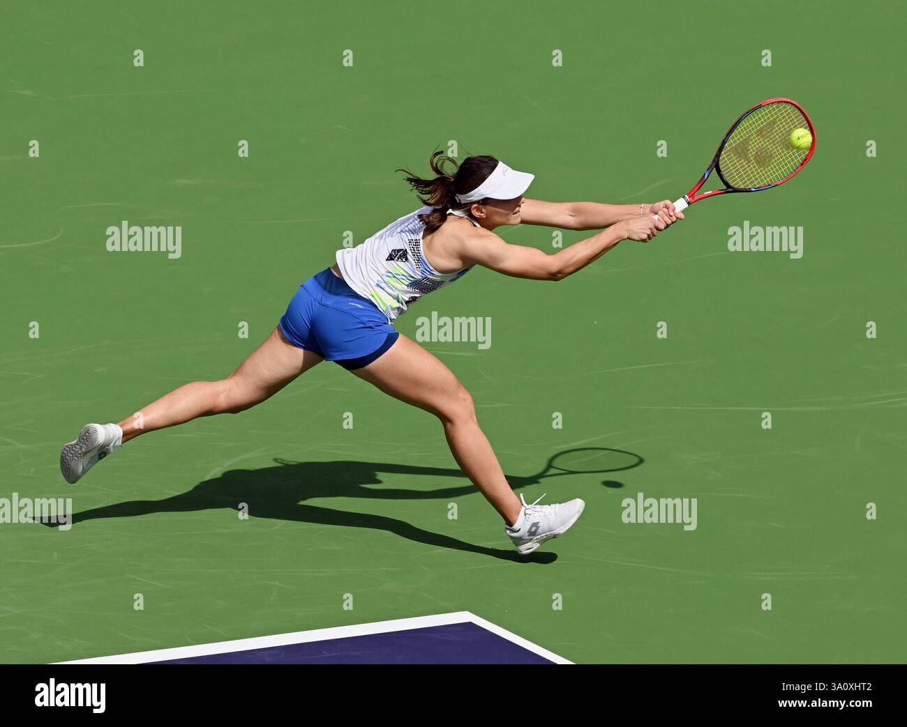 INDIAN WELLS, CA - MARCH 05: Varvara Gracheva (FRA) runs down the ball ...
