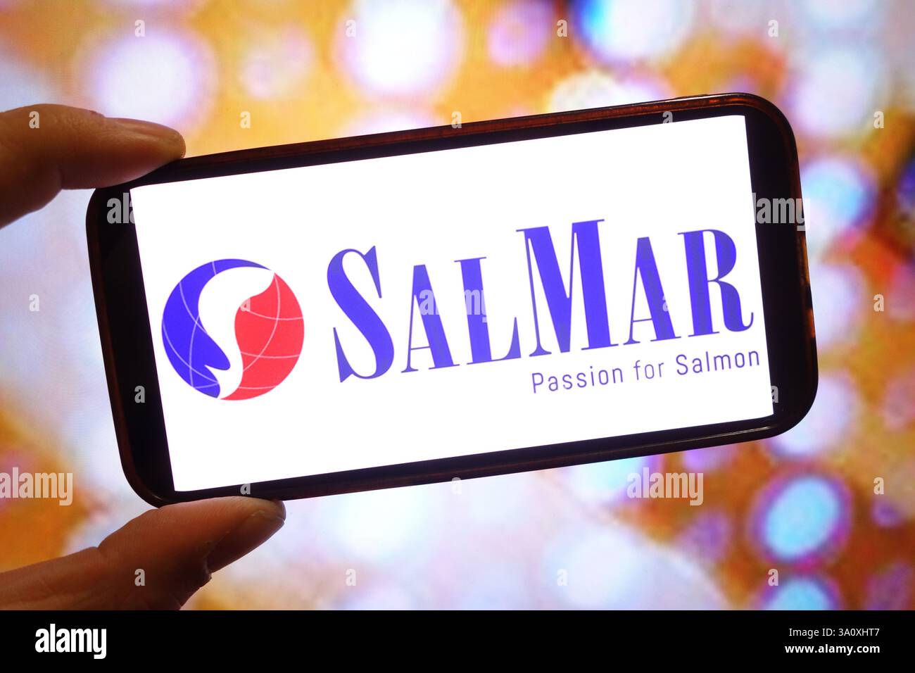 Poland. 4th Mar, 2025. In this photo illustration, the SalMar ASA ...