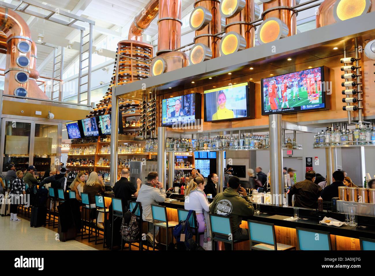 Restaurant and bar inside terminal of George Bush Intercontinental ...