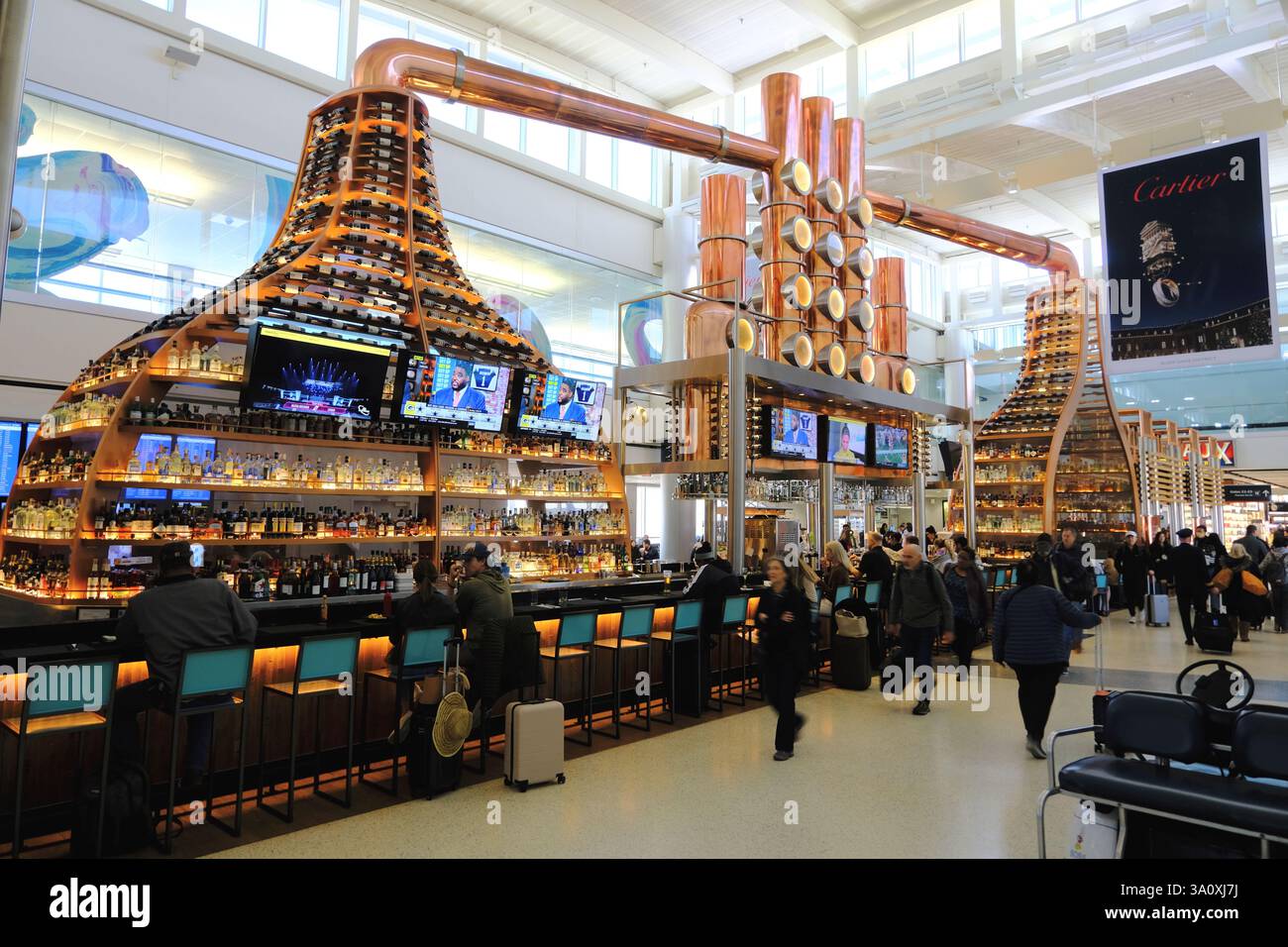 Restaurant and bar inside terminal of George Bush Intercontinental ...