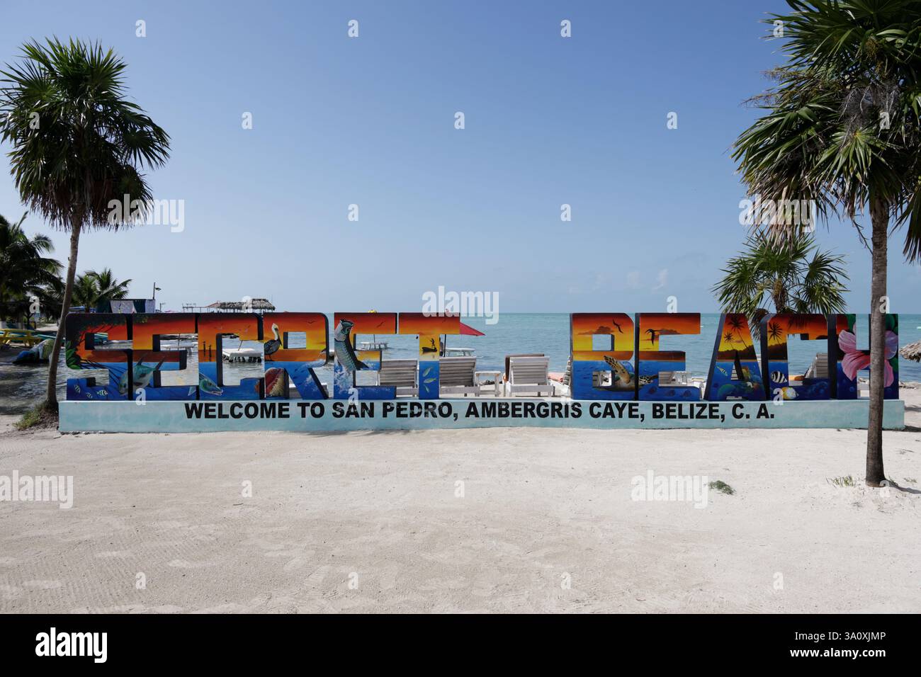 The large sign of Secret Beach, a popular seaside recreation area near ...
