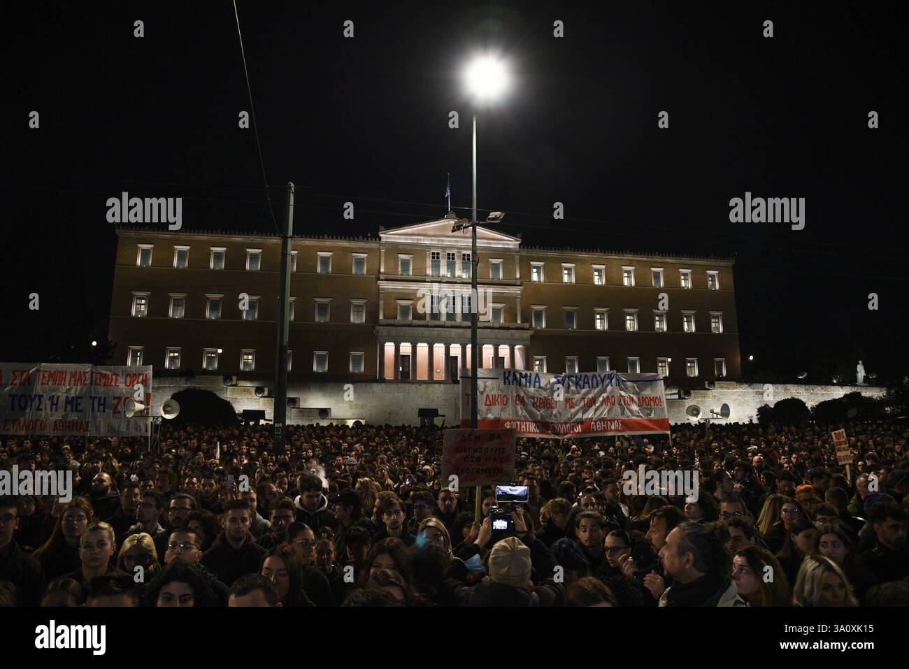 Athens, Greec, March 5, 2025. Thousands of Athenians protest in front ...