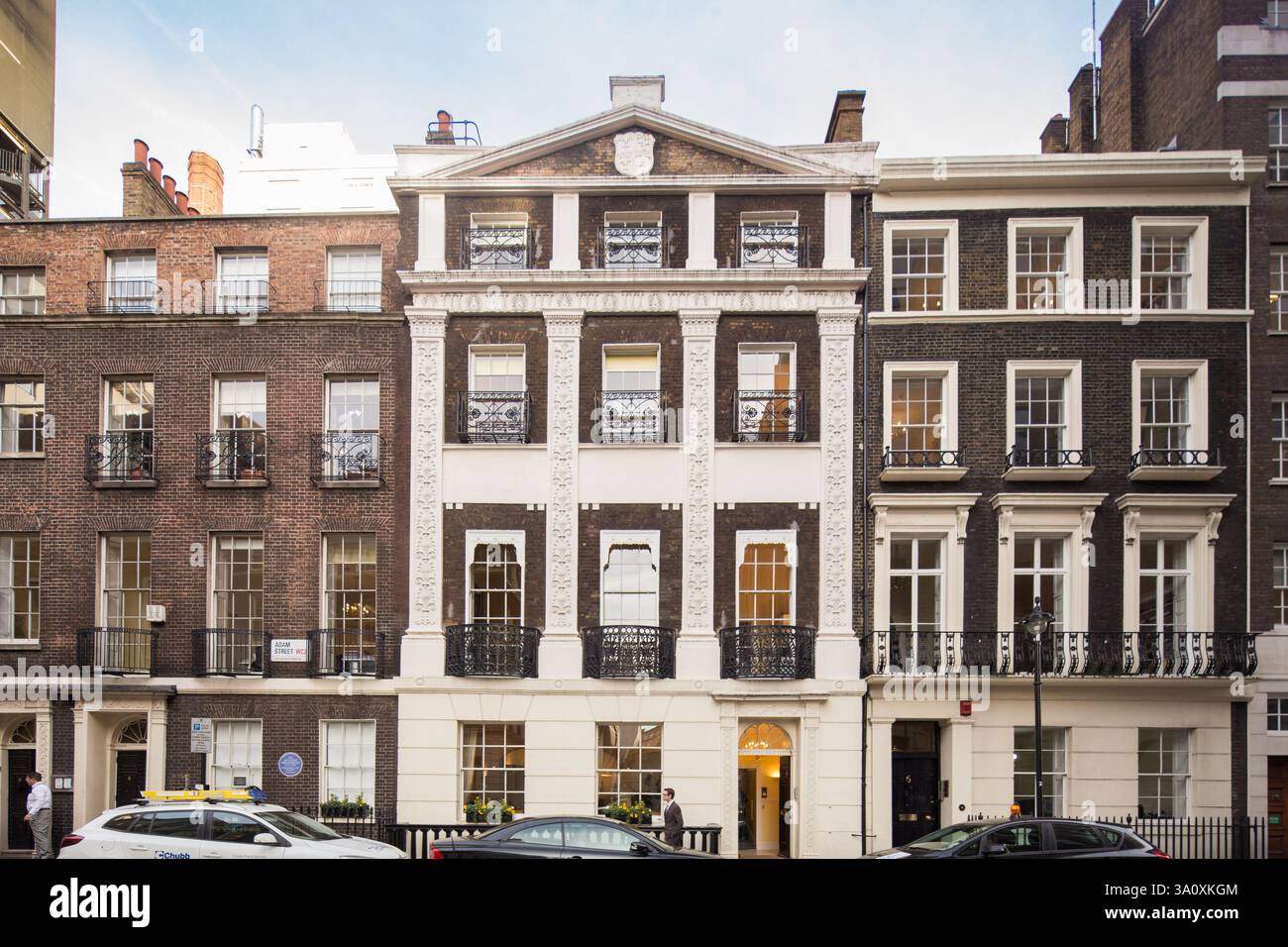 Adam Street, London. Historic building facade, likely 18th or 19th ...