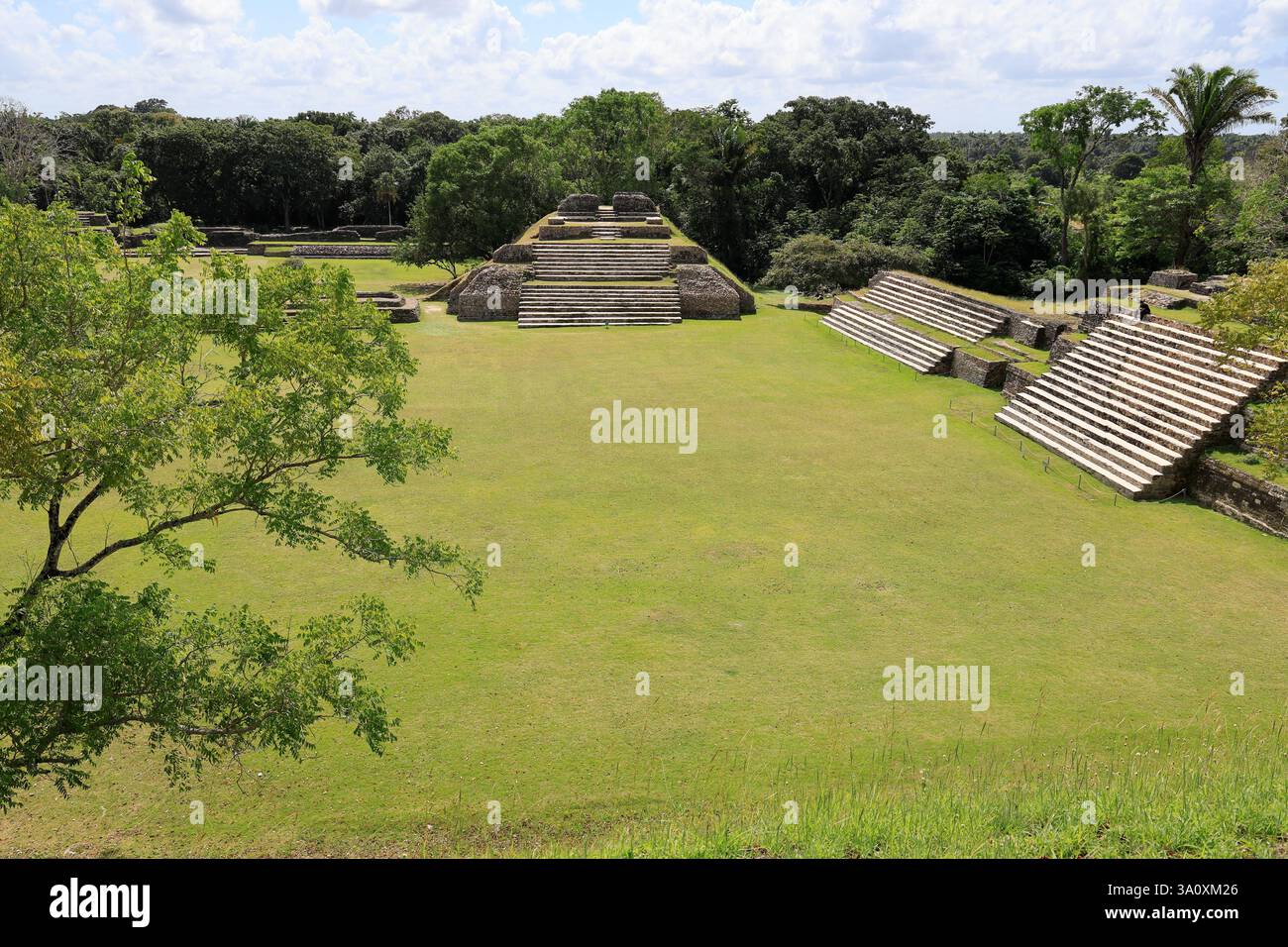 Temples in Altun Ha the ruins of ancient Maya City.Rockstone Pond ...