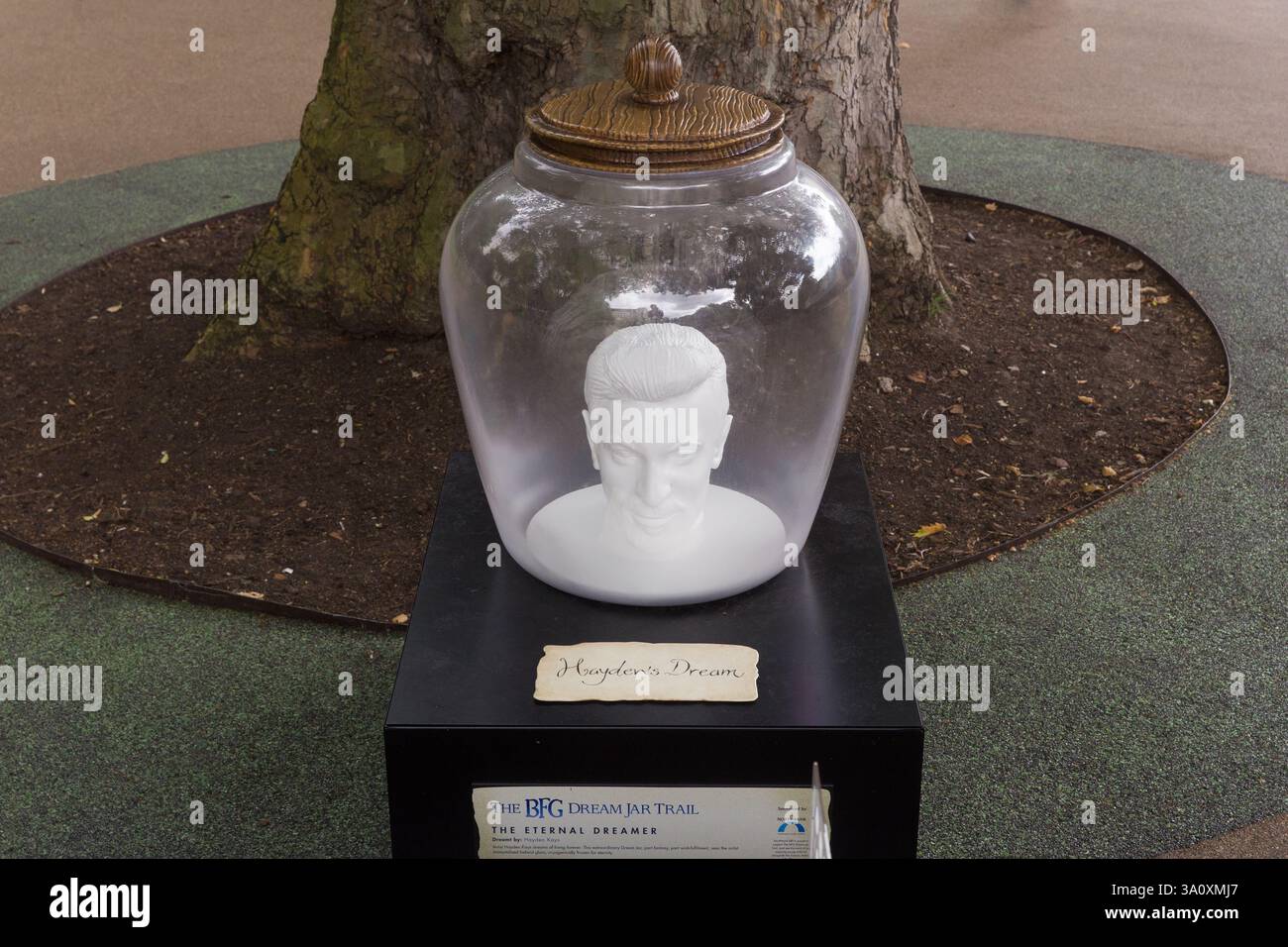 Hayden's dream, a white bust in a glass jar, part of the BFG Dream Jar ...