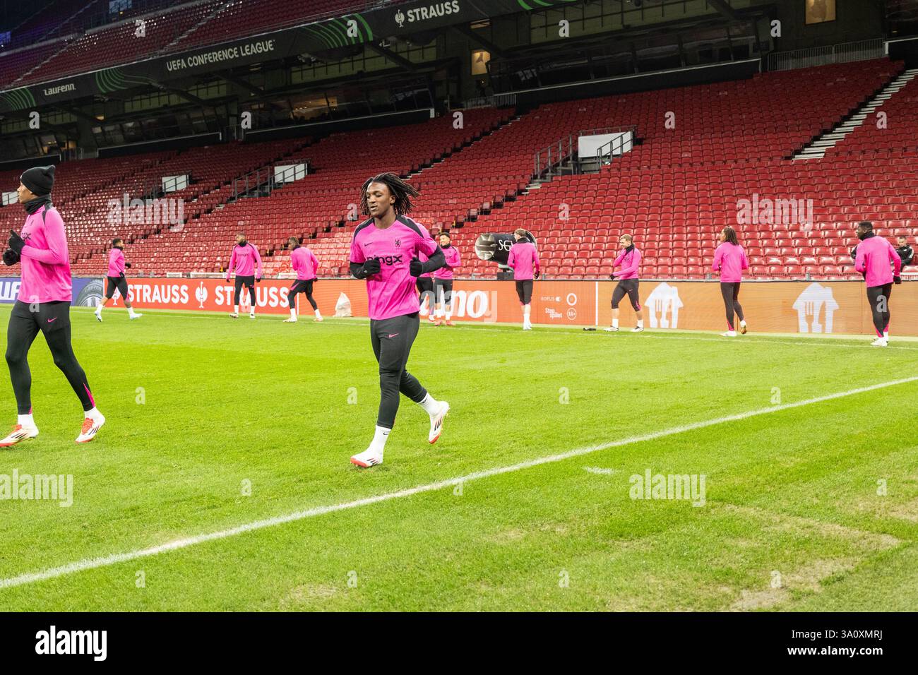 Copenhagen, Denmark. 05th Mar, 2025. Mathis Amougou and teammates seen ...