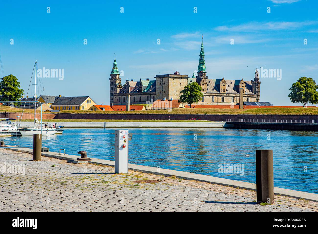 Outlook over ancient Hamlet castle Kronborg in Elsinore, Denmark Stock ...