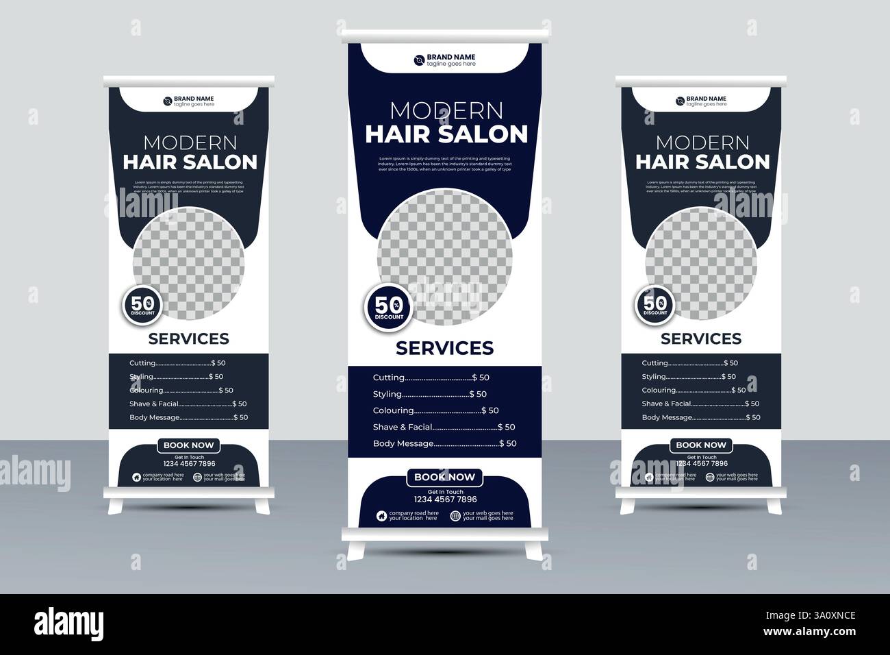 Hair salon roll up banner hi-res stock photography and images - Alamy